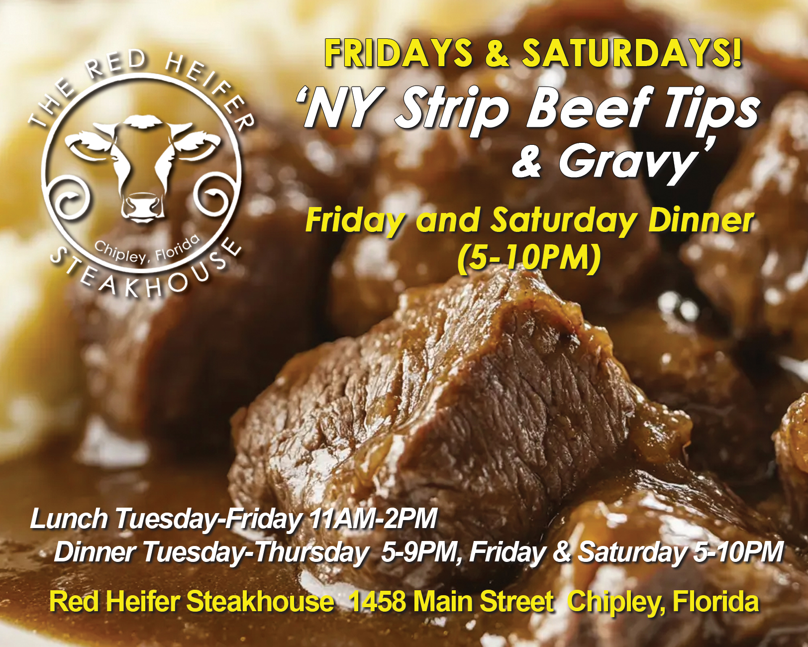 On Fridays and Saturdays, Enjoy New York Strip Beef Tips & Gravy at The ...